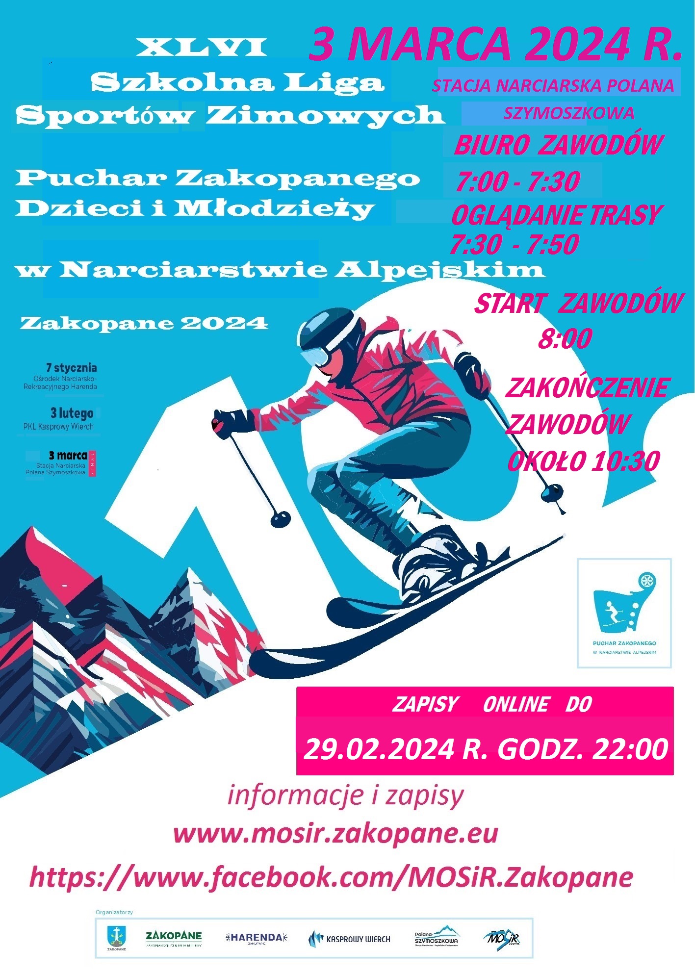 XLVI SZKOLNA LIGA SPORTÓW ZIMOWYCH PUCHAR ZAKOPANEGO DZIECI I MŁODZIEŻY W NARCIARSTWIE ALPEJSKIM ...